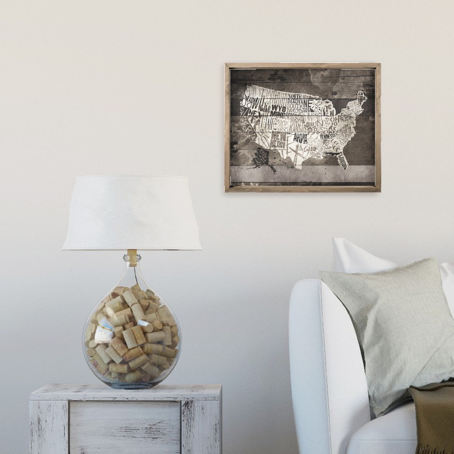 USA Map Rustic Plank Farmhouse Style Wall Decor Sign - Available in ...