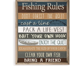 Fishing Rules Sign - Etsy