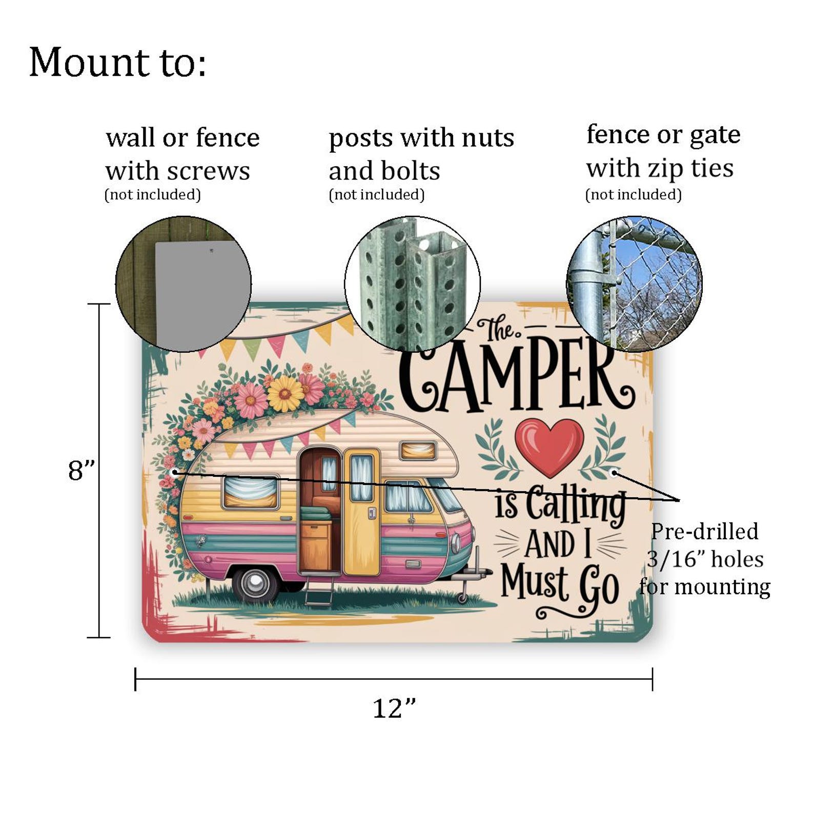 The Camper is Calling and I Must Go Sign – Vintage Boho RV Wall Art ...