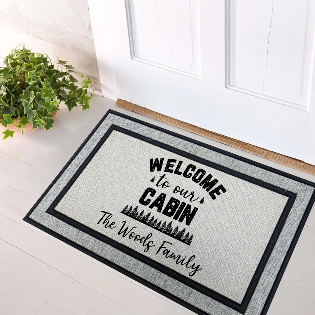 Personalized Welcome to Our Cabin Doormat Custom Monogram Door Mat With ...