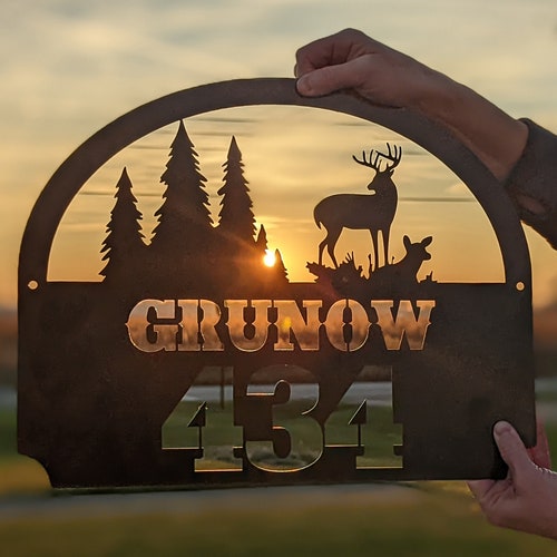 Personalized Family Name Metal Address Sign Housewarming - Etsy