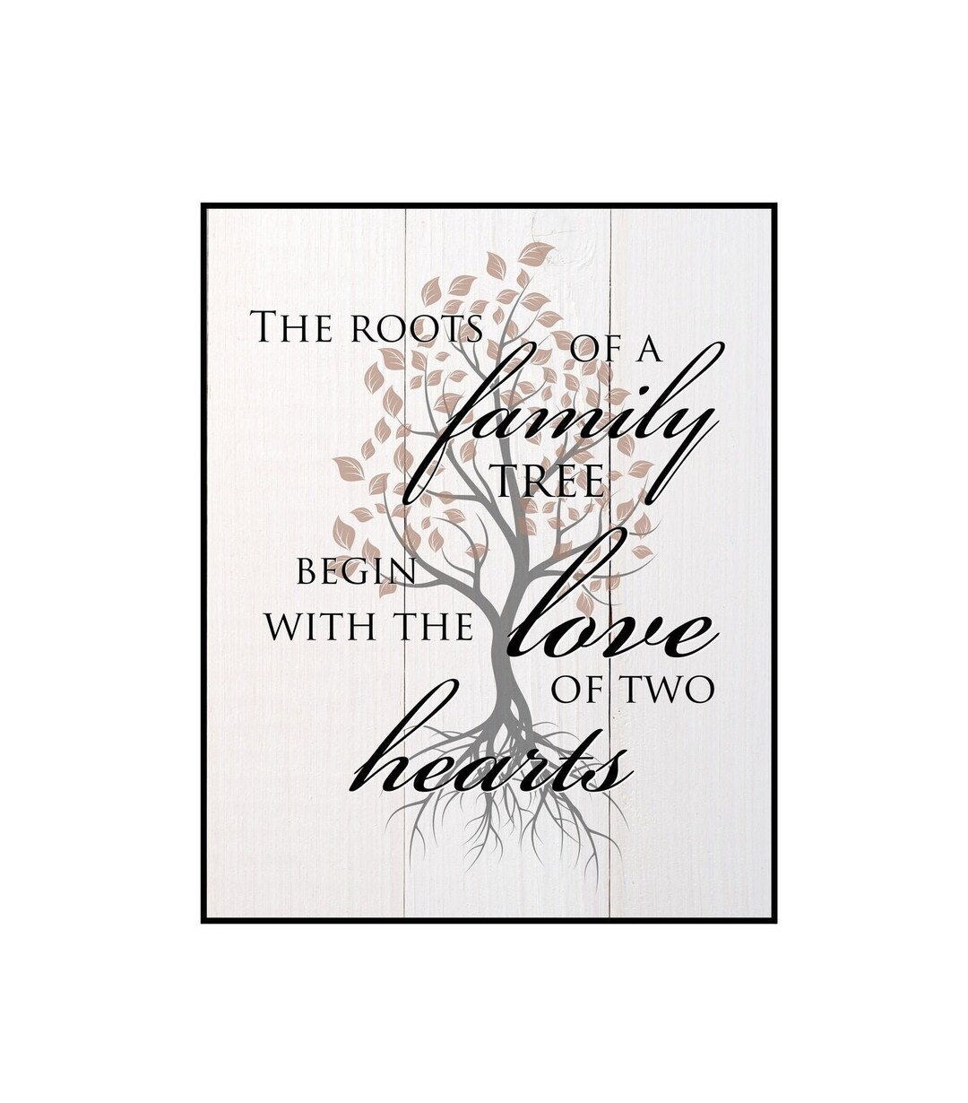 The Roots of A Family Tree Begin With the Love of Two Hearts - Etsy