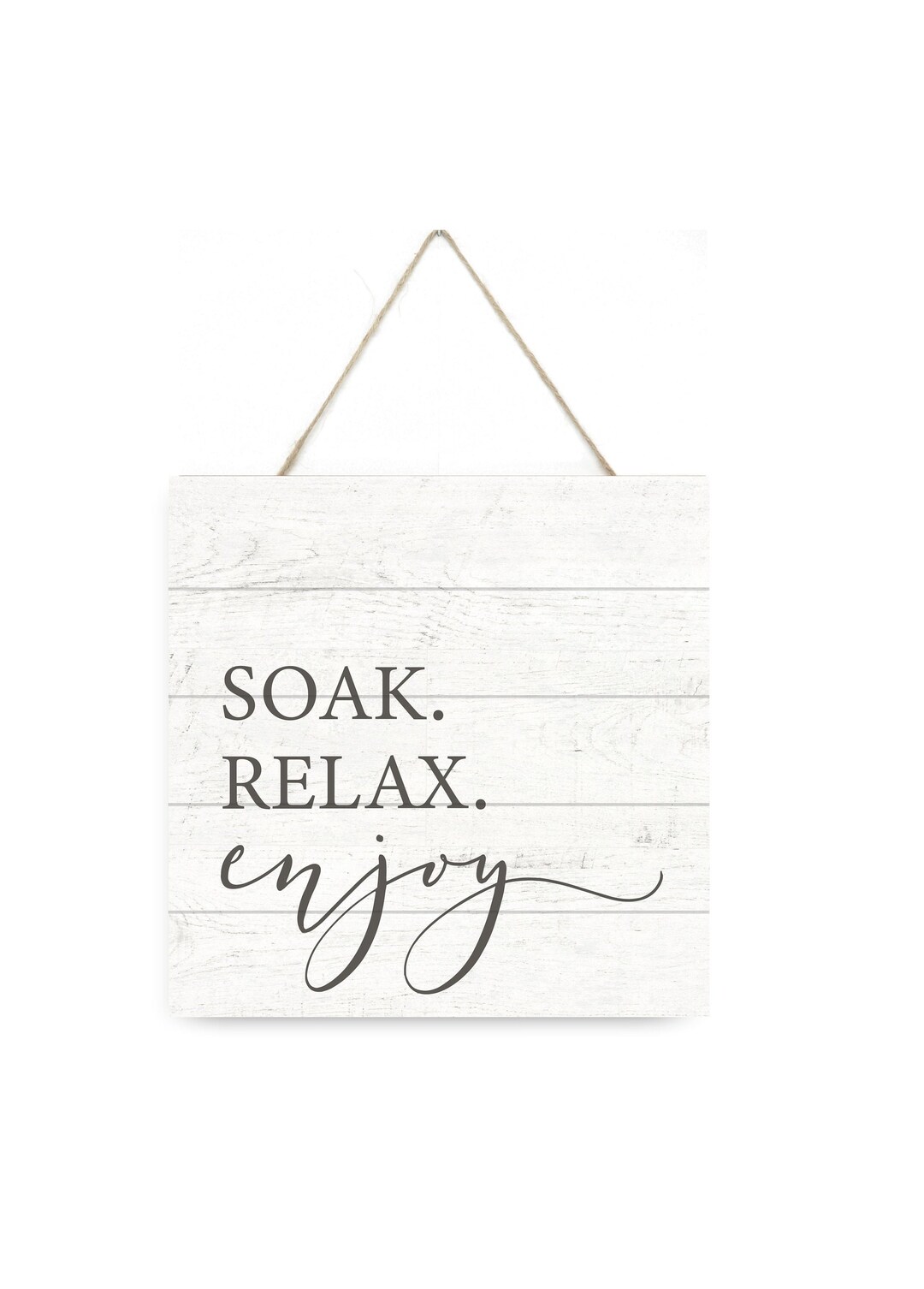 Soak Relax Enjoy Wooden Plank Sign 7.5 X 7.5 - Etsy
