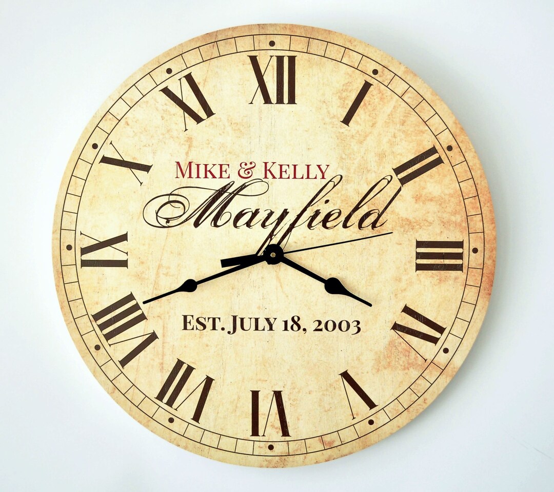 Personalized Rustic Clock 13" or 18" Diameter - Etsy