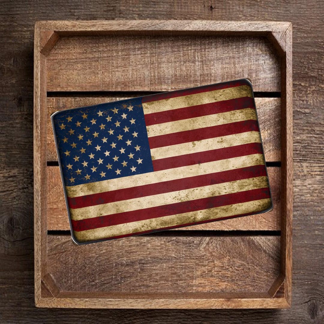 Vintage-style Distressed American Flag Metal Sign - Patriotic Decor ...