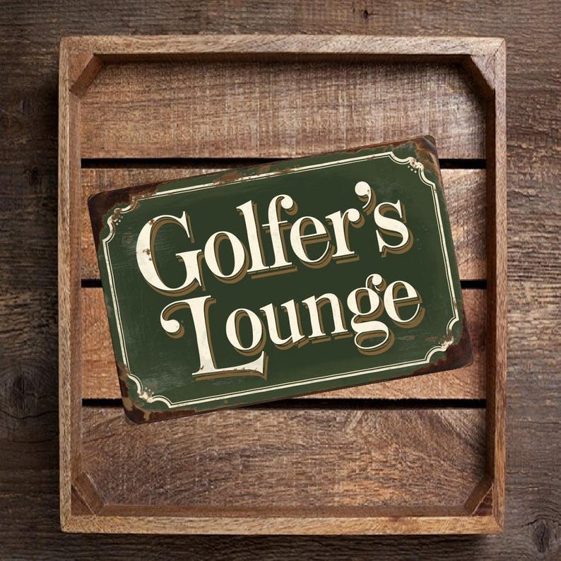 Golfer's Lounge Vintage Metal Sign – Rustic Golf Wall Decor for Home ...