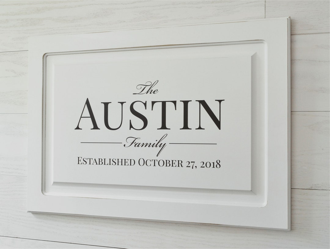 Personalized Printed Wood Family Name Sign With Established Date 14x20 ...