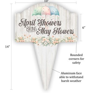 April Showers Bring May Flowers Aluminum Yard Sign 10x14 - Etsy