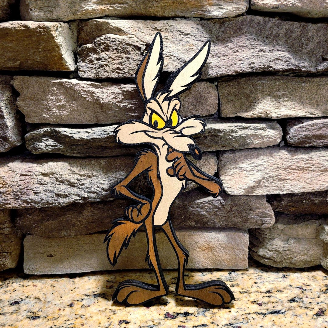 Wooden WILE E. COYOTE Hand-painted Decor - Looney Tunes Inspired ...