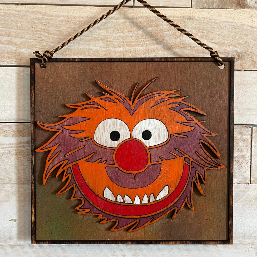 ANIMAL Muppet Layered Hand-painted Framed Wooden Sign - the Muppets ...