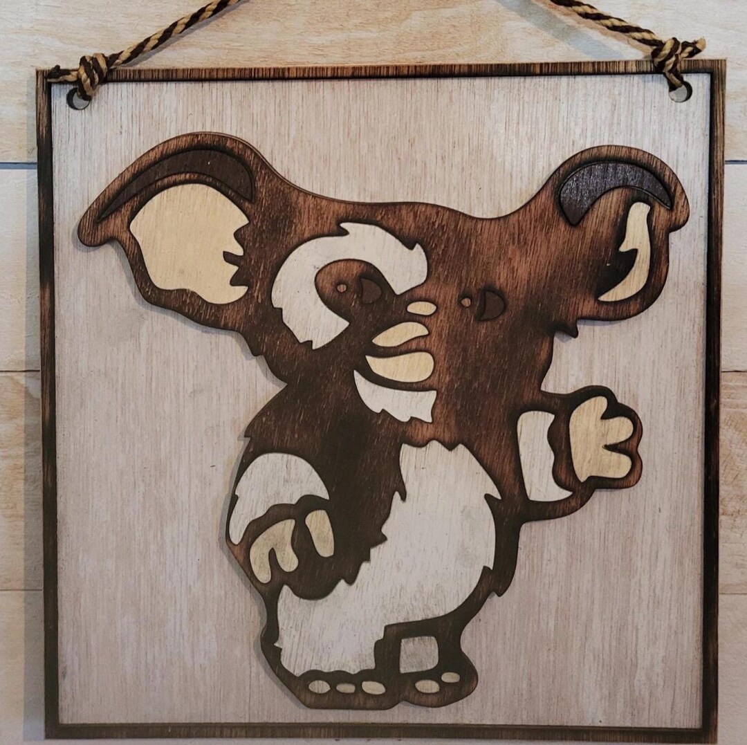 Hand-painted Gizmo Wooden Sign – Gremlins Wall Art - for Nursery, Home ...