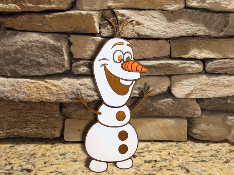 SNOWMAN Hand-painted Wooden Decor With Magnetic Back - Classic Frozen ...
