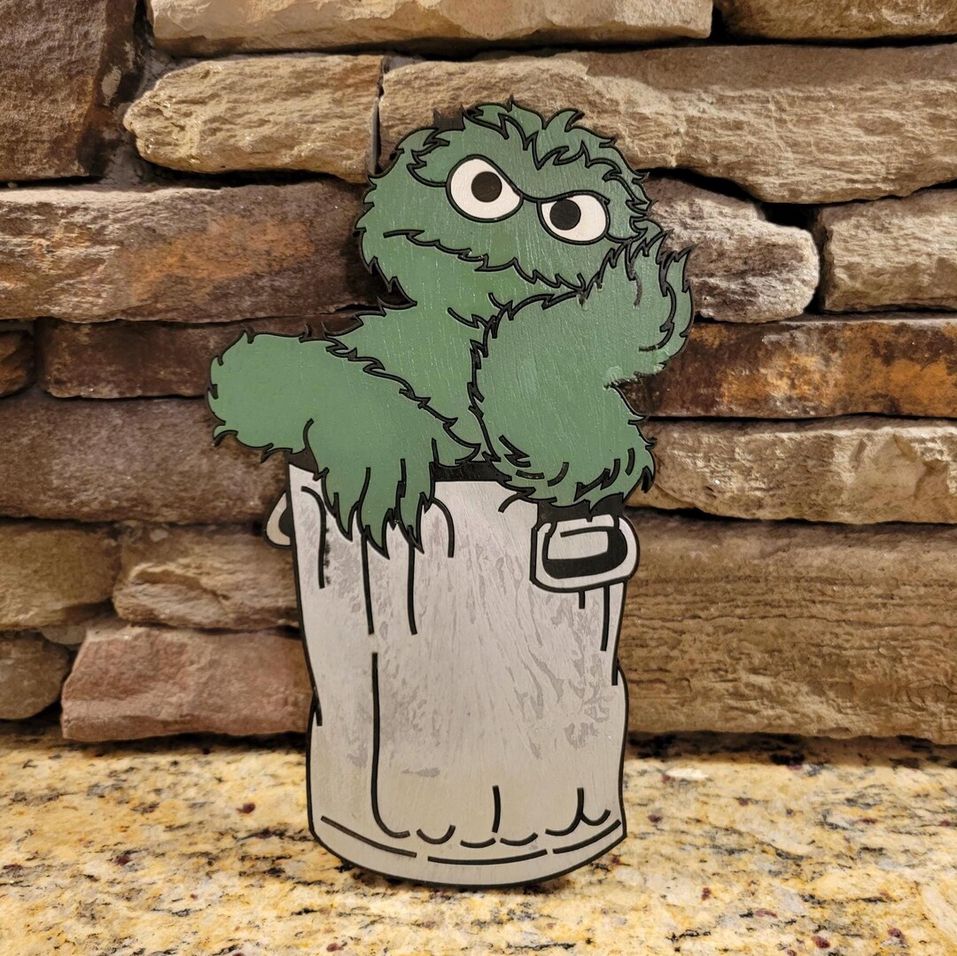 OSCAR THE GROUCH Hand-painted Wooden Character With Magnetic Back ...