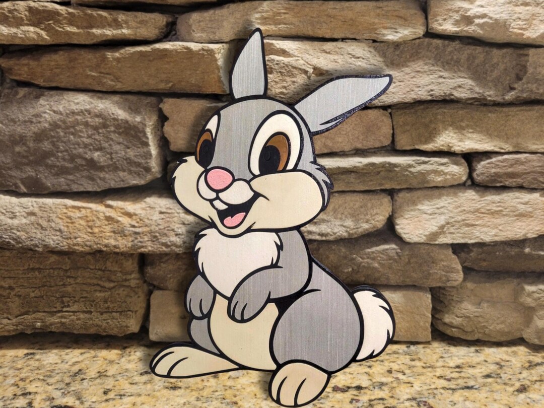 THUMPER Hand-painted Bambi Bunny | Layered Wooden Nursery Decor ...
