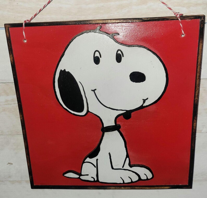 SNOOPY Layered Hand-painted Framed Wooden Sign - Charlie Brown Decor ...