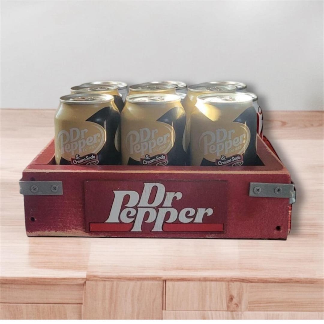 DR. PEPPER 6-pack Wooden Box With Wooden Logos - Etsy
