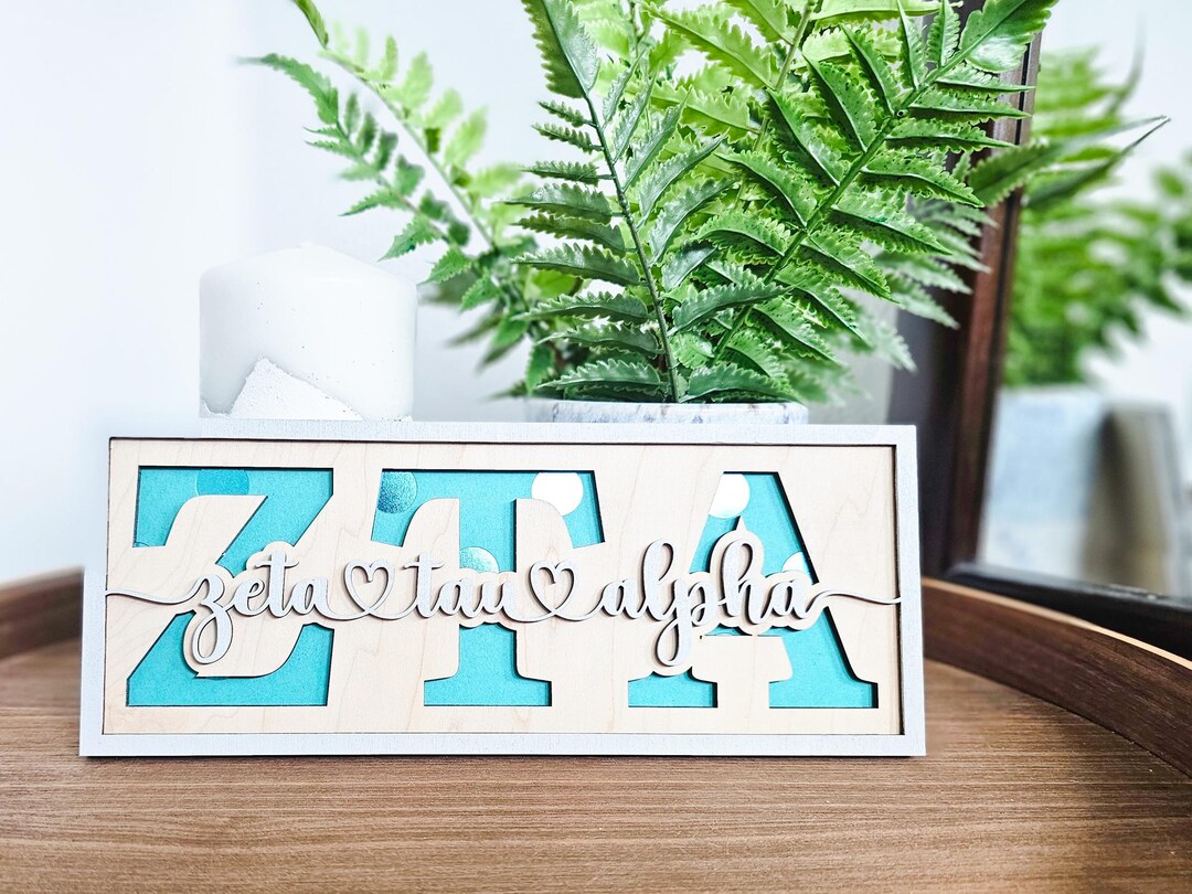 Zeta Tau Alpha Sign | ZTA Book Shelf or Wall Decor - Etsy