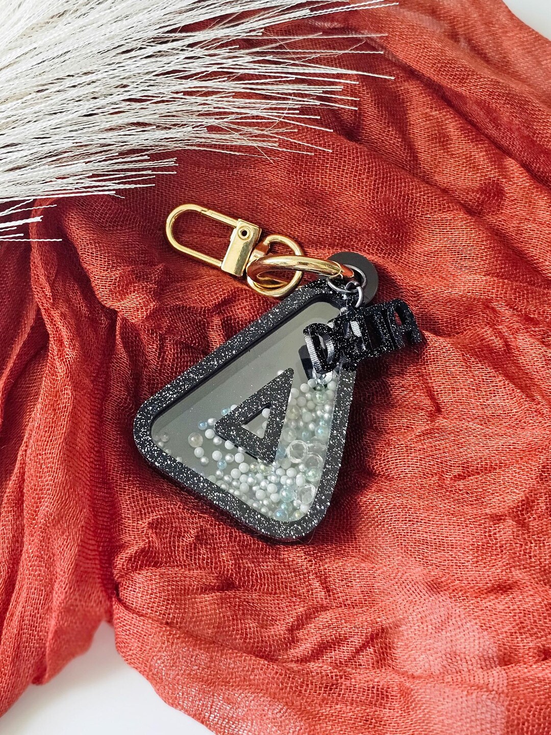 Greek Letter Shaker Keychain | English Letter Shaker Keychain | Initial ...