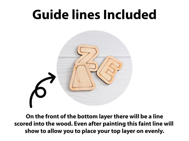 Unfinished Double Layer Wood Letters | Greek Alphabet & English ...