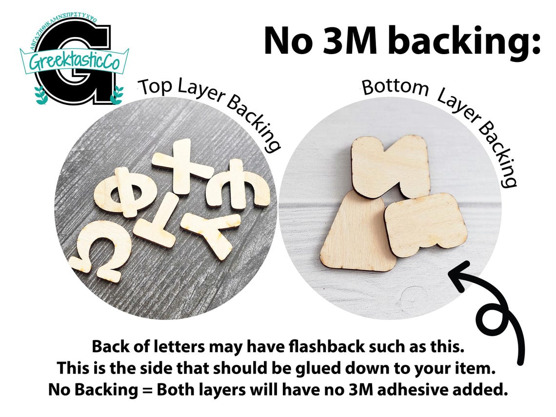 Unfinished Double Layer Wood Letters | Greek Alphabet & English ...