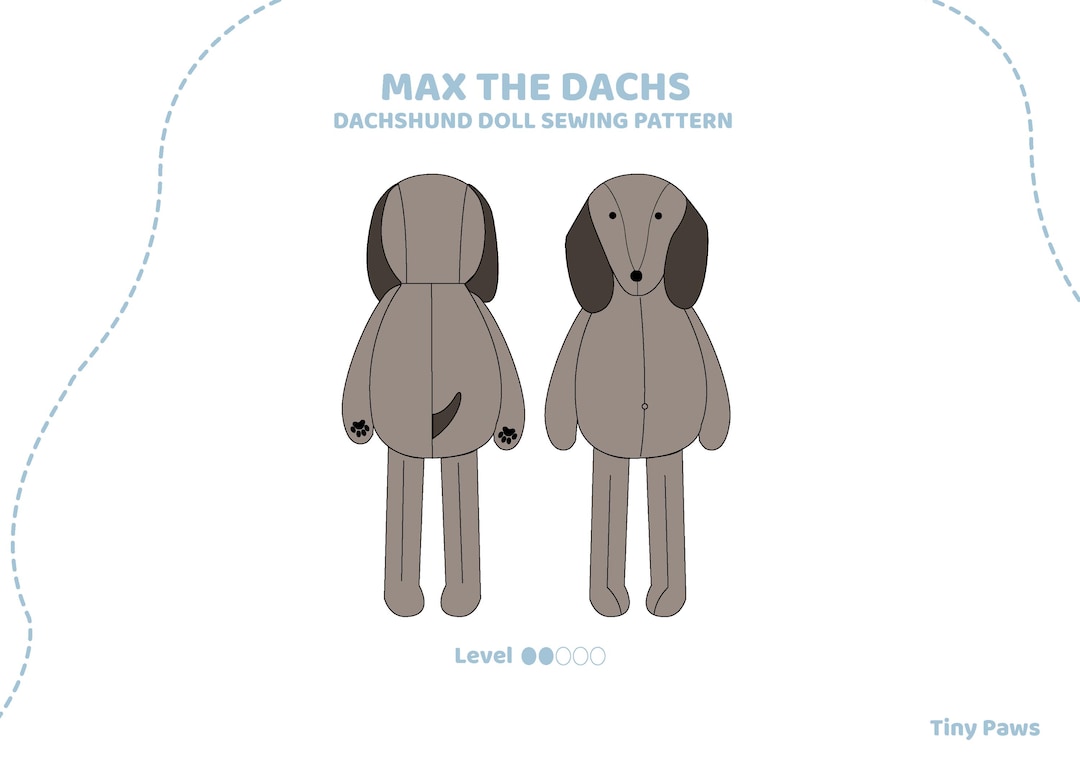 Dachshund Sewing Pattern Pdf. Cloth Doll / Stuffed Animal Toy / MAX THE ...