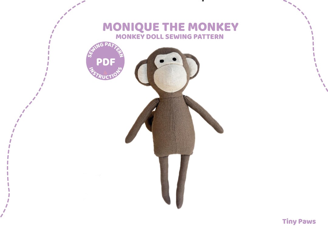 Monkey Doll Sewing Pattern – DIY Cloth Toy, Monique (PDF Pattern) - Etsy