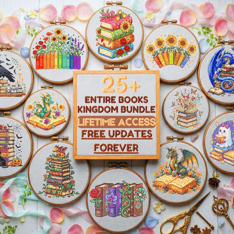 Books Cross Stitch - Etsy