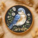 Cut Bluebird With Flowers Cross Stitch Pattern Peace Bird With Floral ...