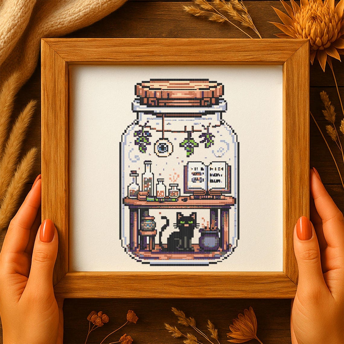 Witchcore Apothecary Jar Cross Stitch Pattern Magical Halloween Witch’s ...
