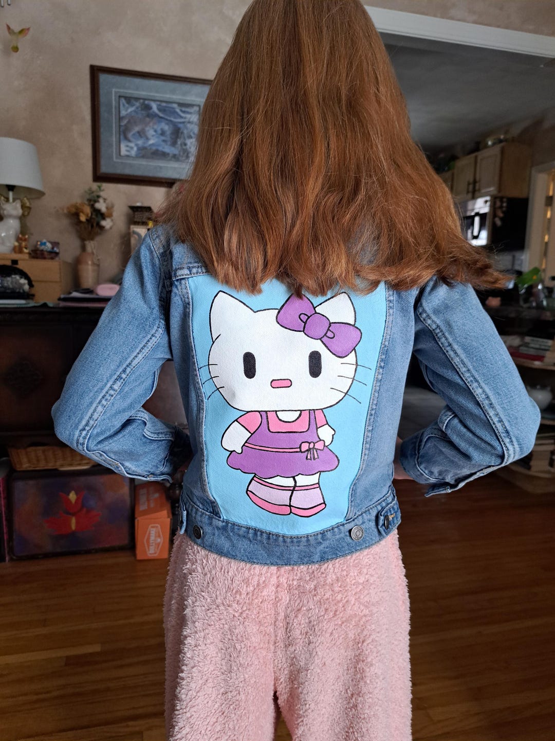 Hello Kitty Springtime Denim Jacket, Kids Size 6/7. Quality Old Navy ...