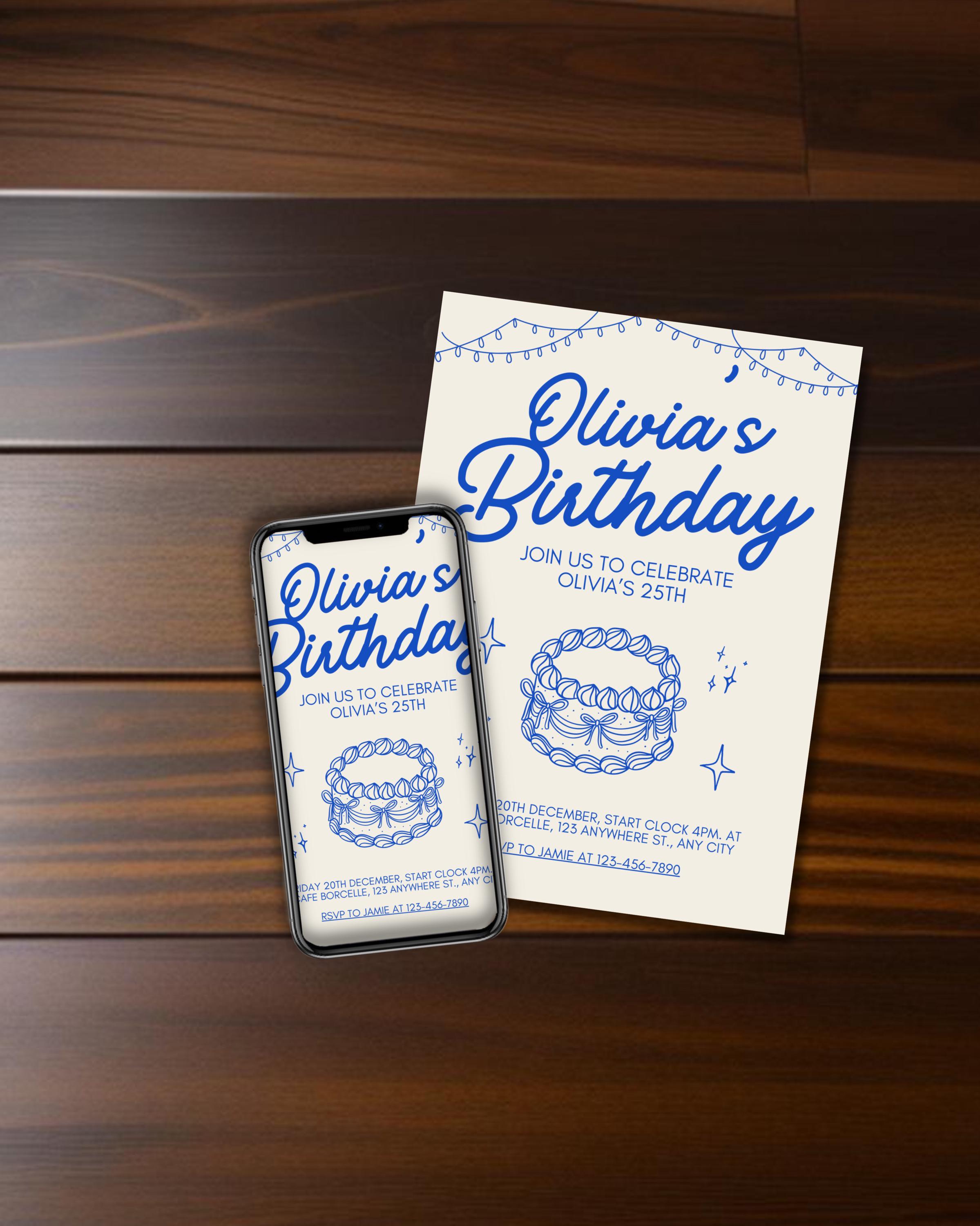 Editable Birthday Party Invitation, Text Invitation, Classy Birthday ...