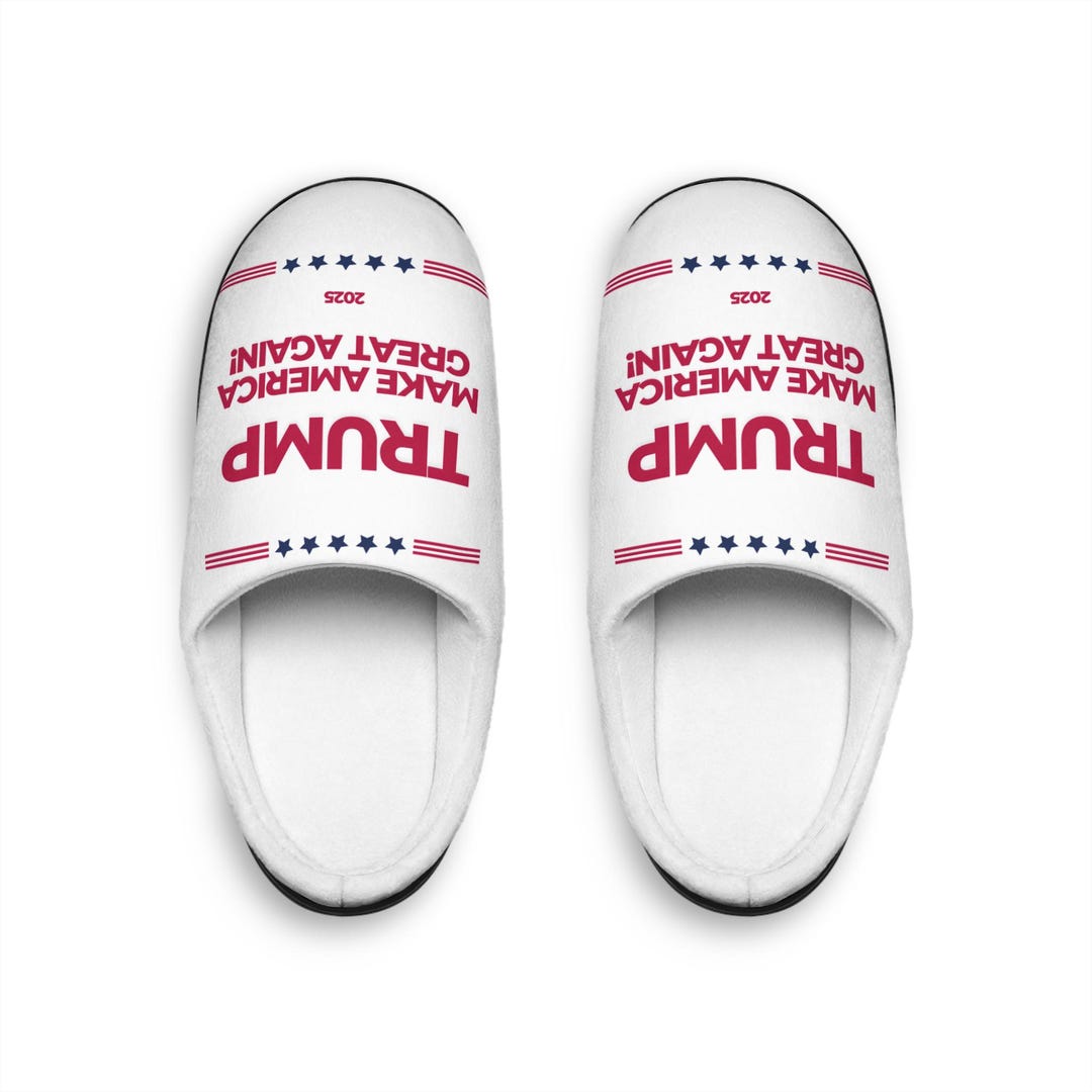 Trump 2025 Make America Great Again Slippers Men's Indoor Cozy House ...