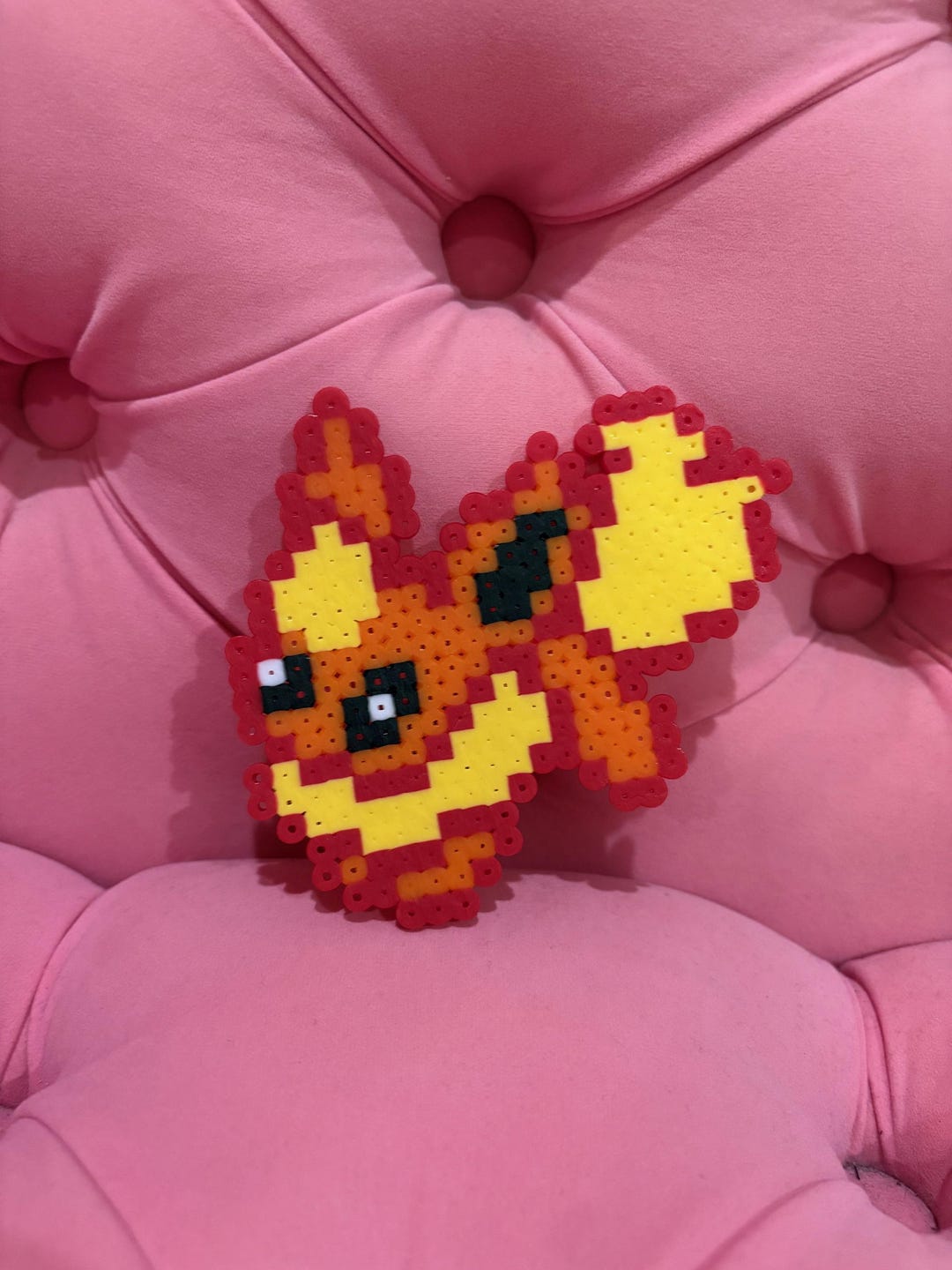 Flareon Pokemon Eeveelution Perler Bead Sprite, Coaster, Gift, Wall ...