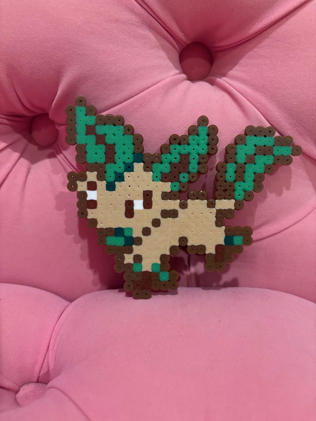 Leafeon Pokemon Eeveelution Perler Bead Sprite, Coaster, Gift, Wall ...