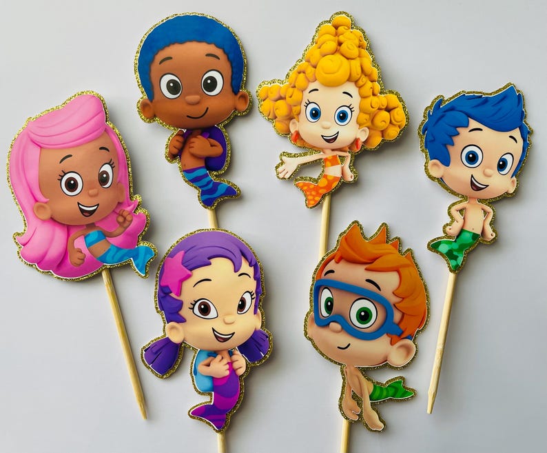 Bubble Guppies Cake Toppers - Etsy