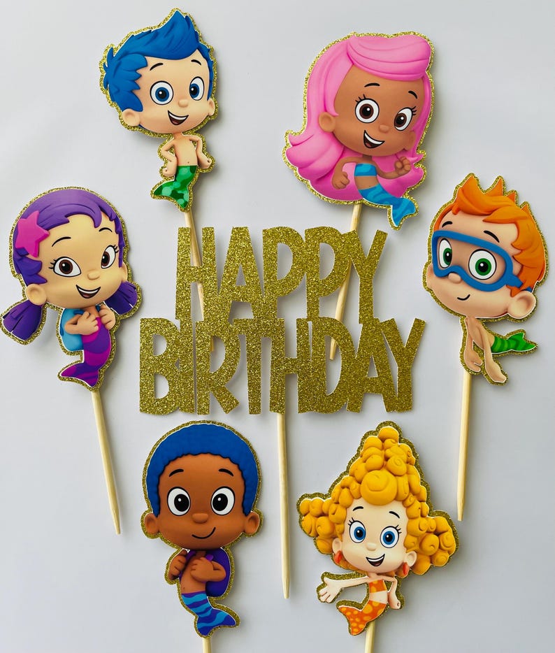 Bubble Guppies Cake Toppers - Etsy