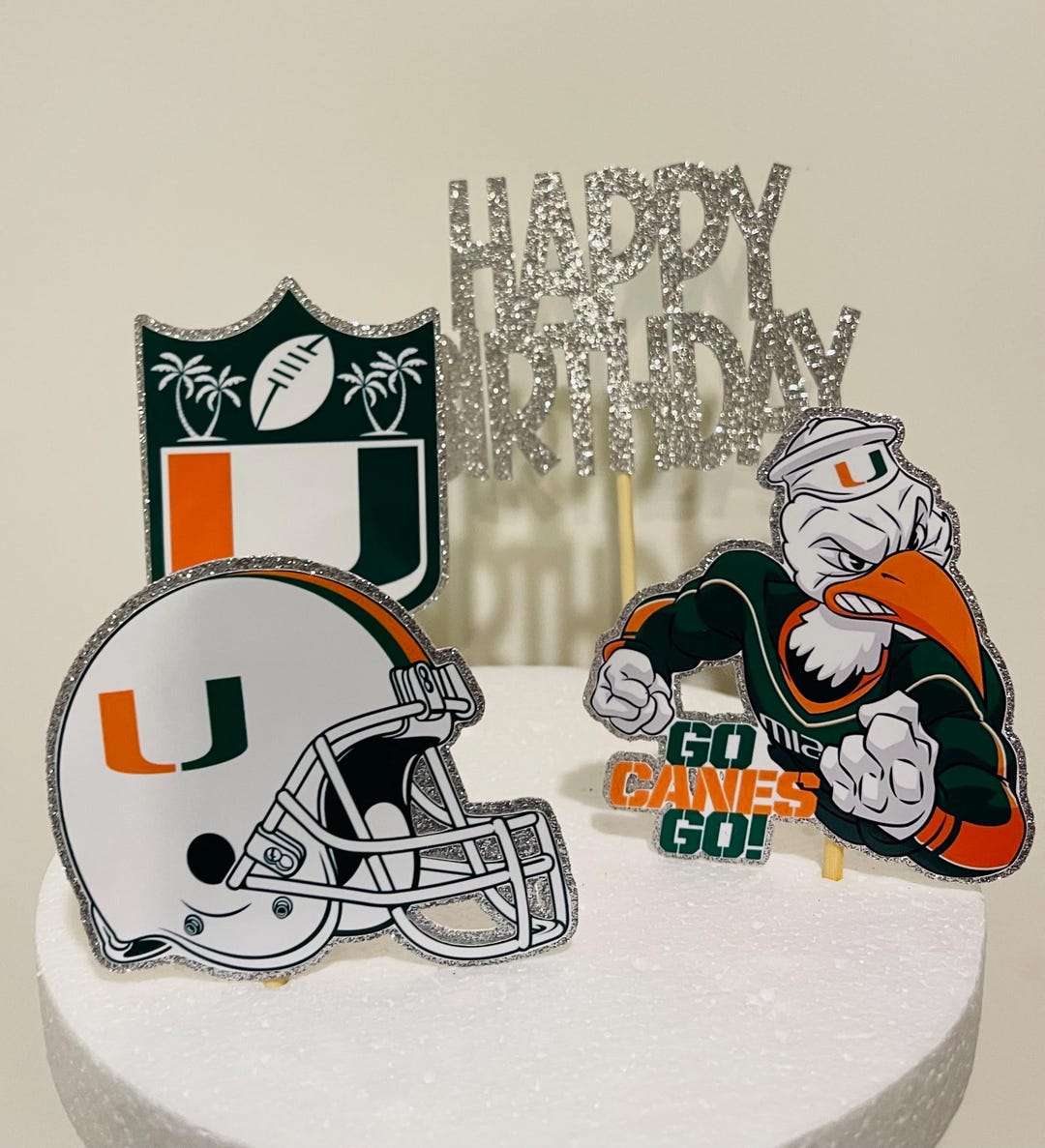 Football Miami Hurricanes Cake Toppers, Canes - Etsy