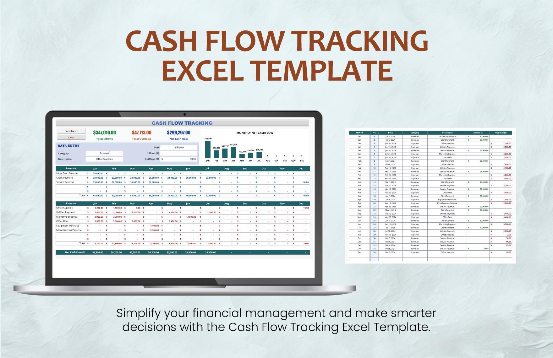 Cash Flow Tracker Excel Template | Automated Income & Expense Tracker ...