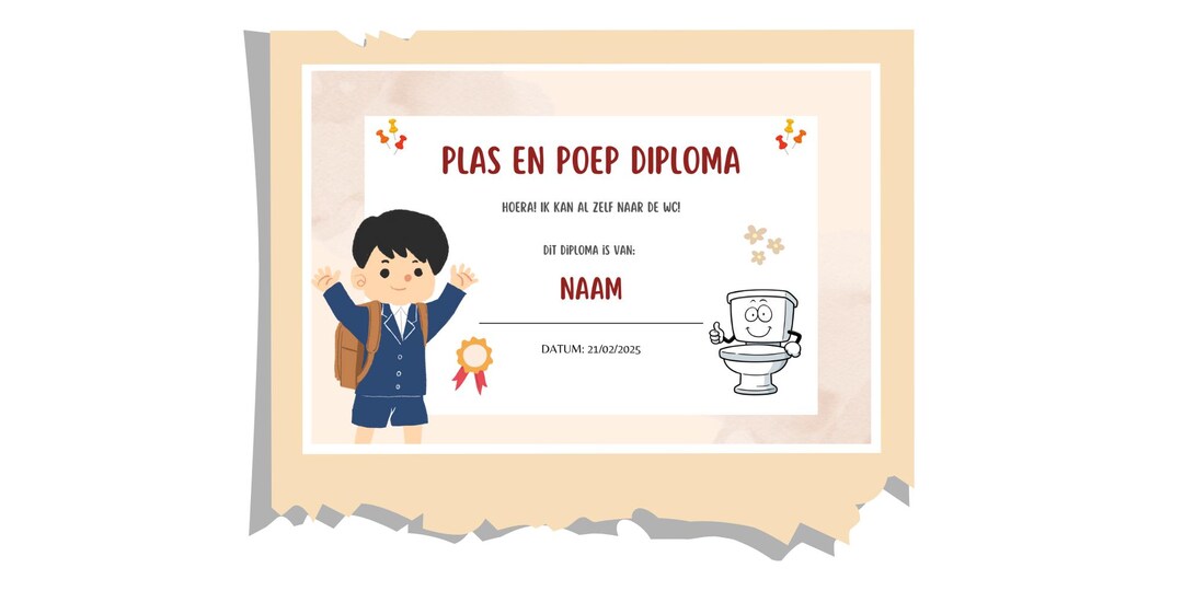 Editable Diploma, Pee and Poop Diploma Boy, Toilet Training Diploma ...
