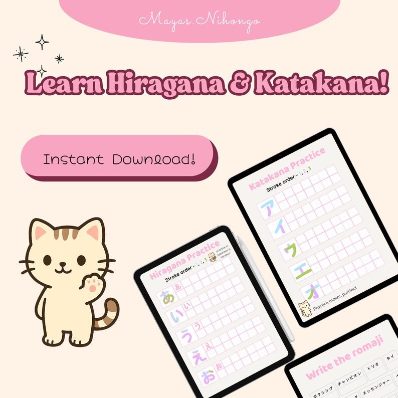 Learn Hiragana and Katakana – Beginner Japanese PDF Bundle | Printable ...