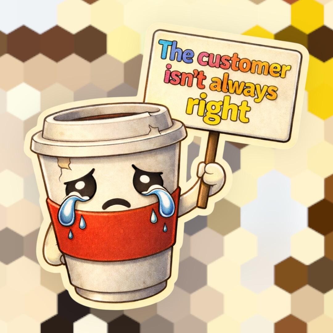 Funny Crying Coffee Cup Sticker: Retail & Barista Humor - Etsy