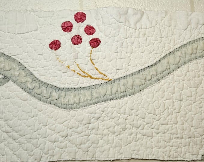 Unique Antique Applique Strip Quilt Piece Cherry Cluster - Etsy