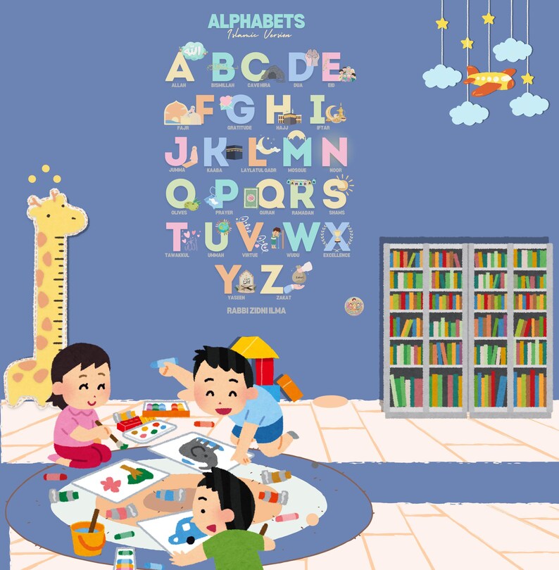 Islamic Alphabet Chart for Kids English ABC Printable Muslim ...