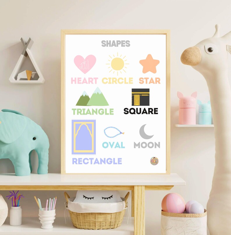 Islamic Colors and Shapes Chart for Kids | Muslim Educational Printable ...