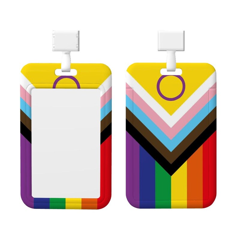 Progress Pride Flag ID Badge Holder With Lanyard (vertical) - Etsy