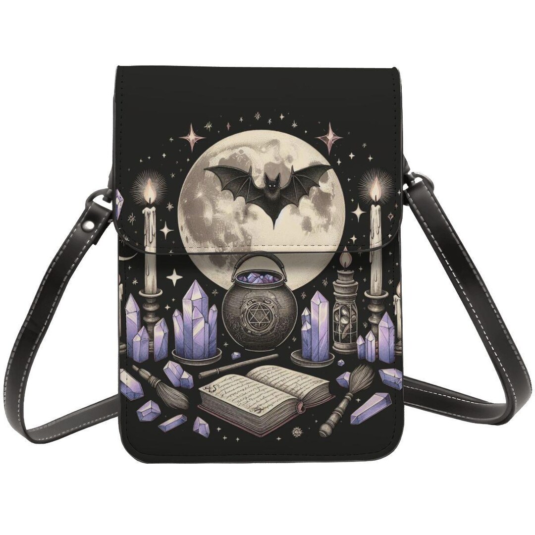 Vintage Witchcore Gothic Leather Crossbody Purse - Purple - Etsy