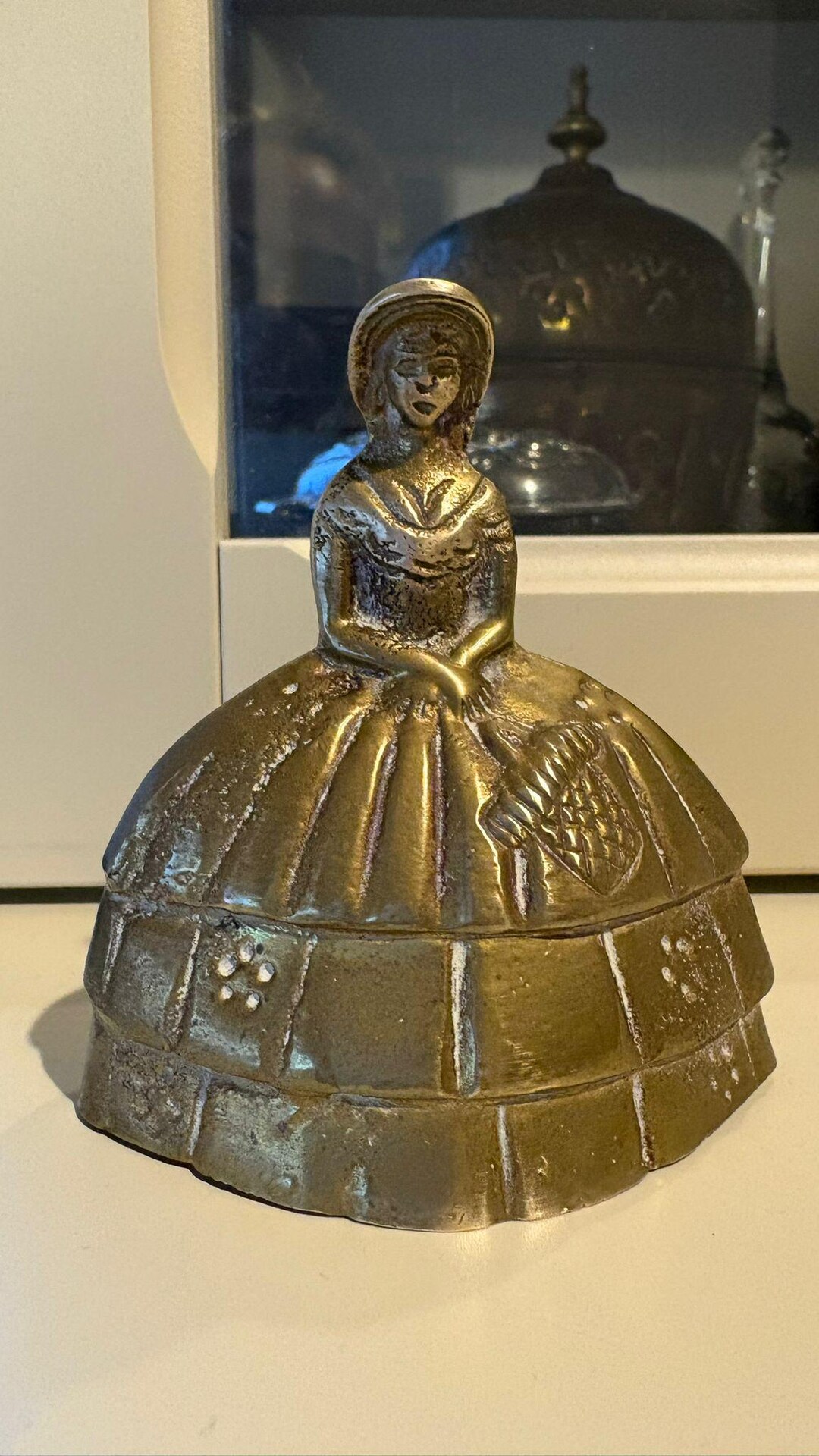 Vintage Brass Hand Bell - Victorian Lady Figurine (mid-20th Century ...