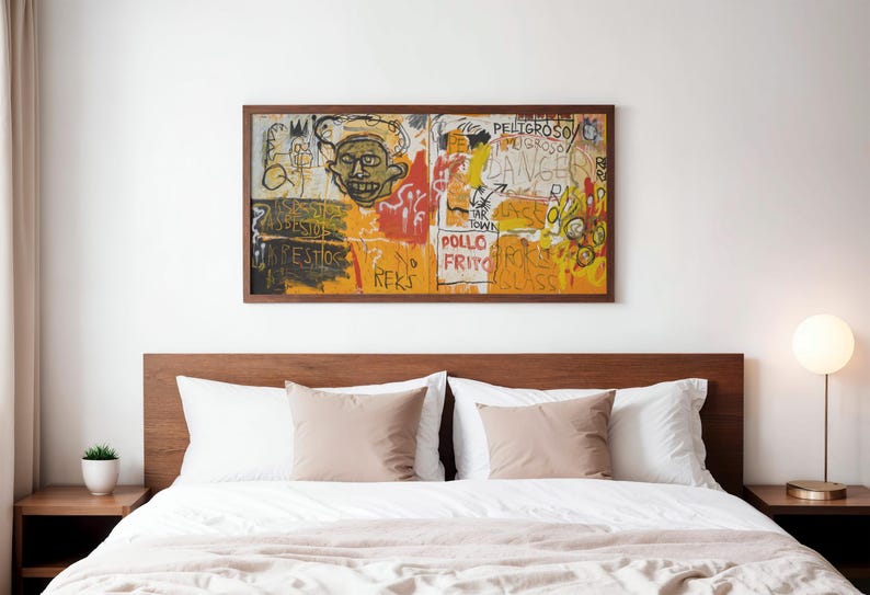 Abstract Graffiti Wall Art Print Bold Yellow Contemporary Statement Art ...