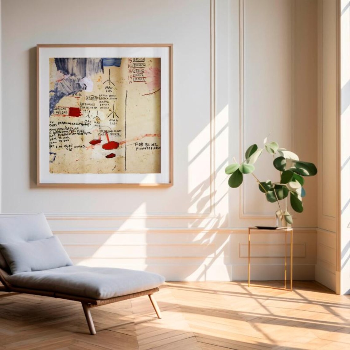Neo-expressionist Abstract Text & Sketch Art Print – Minimalist Raw ...