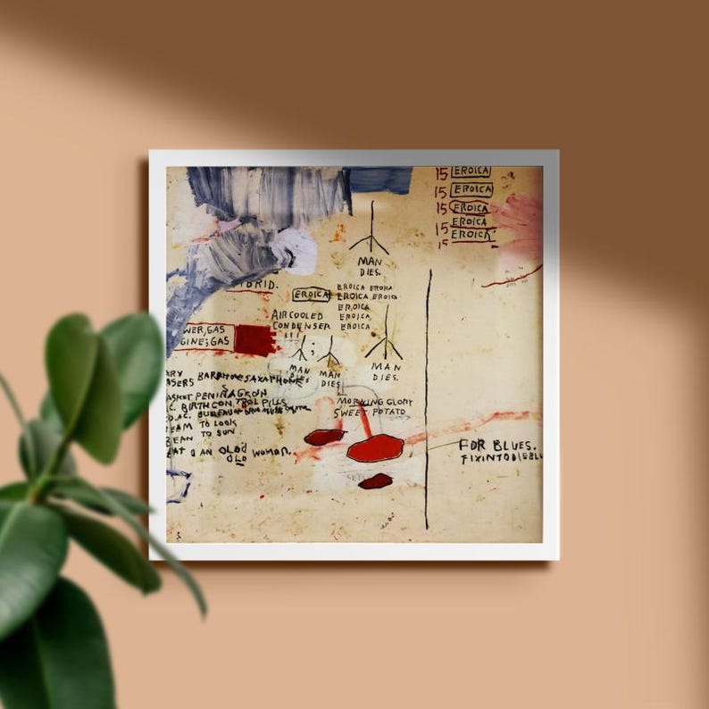 Neo-expressionist Abstract Text & Sketch Art Print – Minimalist Raw ...